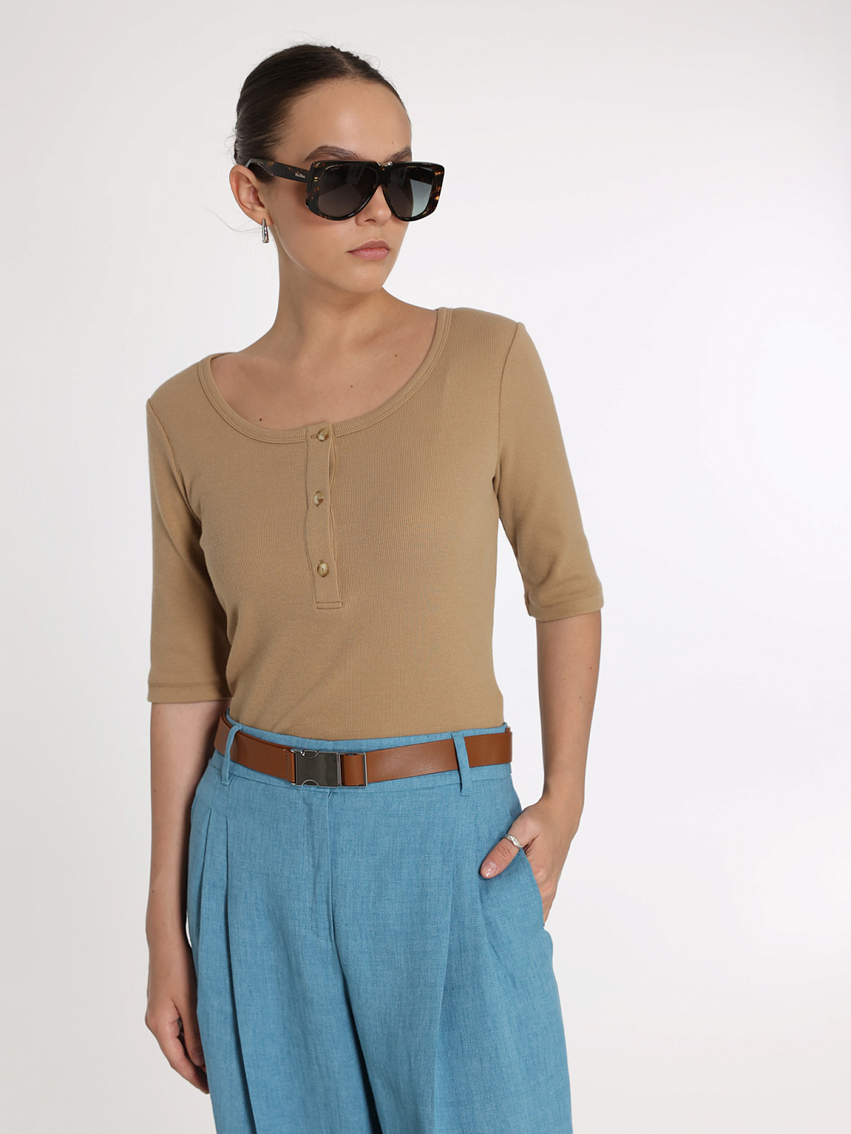 Футболка Max Mara AVON цвет кэмэл - купить в интернет-магазине online ...